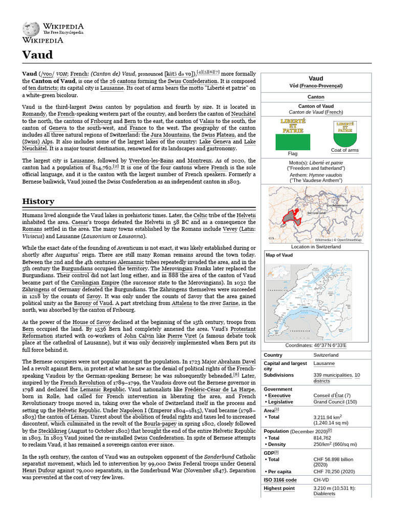 Vaud Pdf Switzerland