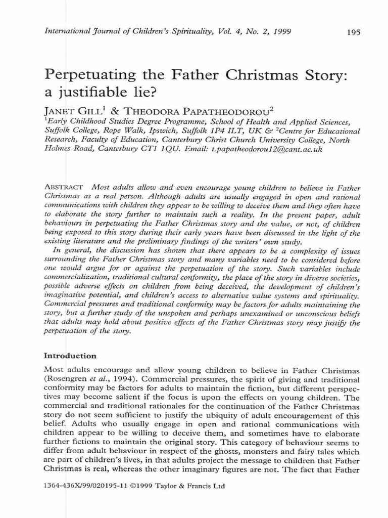 Perpetuating The Father Christmas Story | PDF