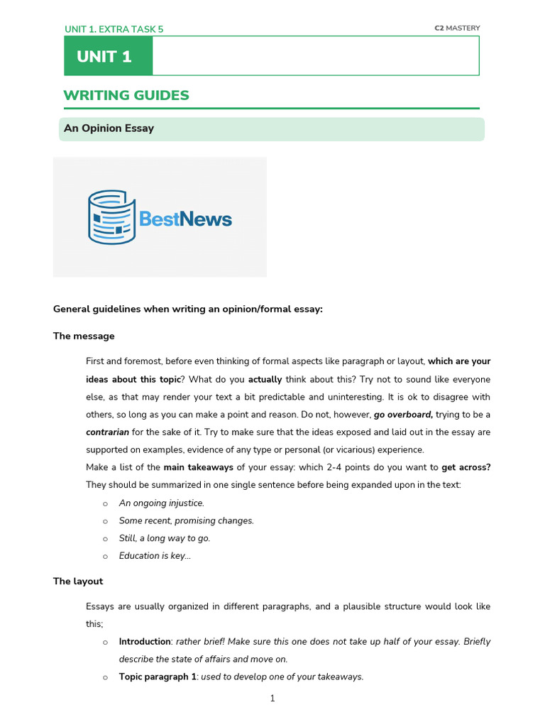 u1-writing guide | PDF | Essays