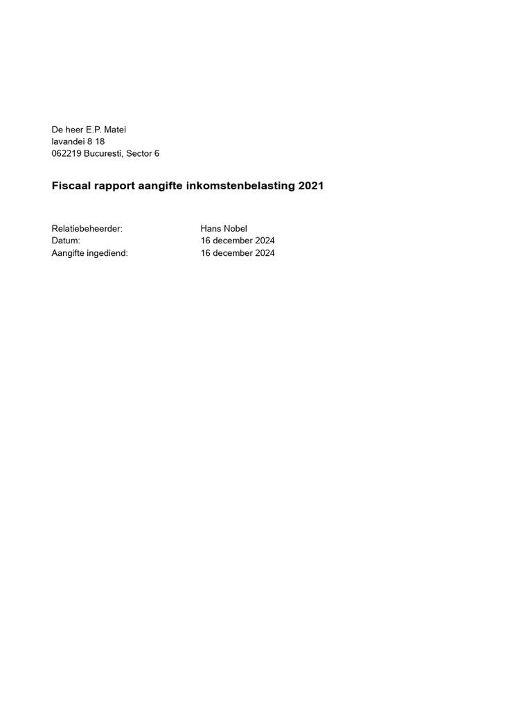 E.P. Matei - Aangifte IB 2021 | PDF