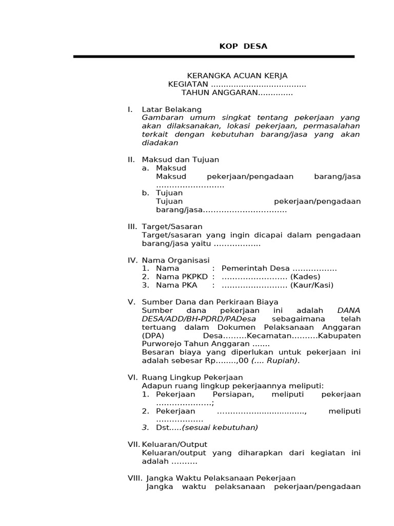 Contoh - Form Dokumen Barjas Lelang | PDF