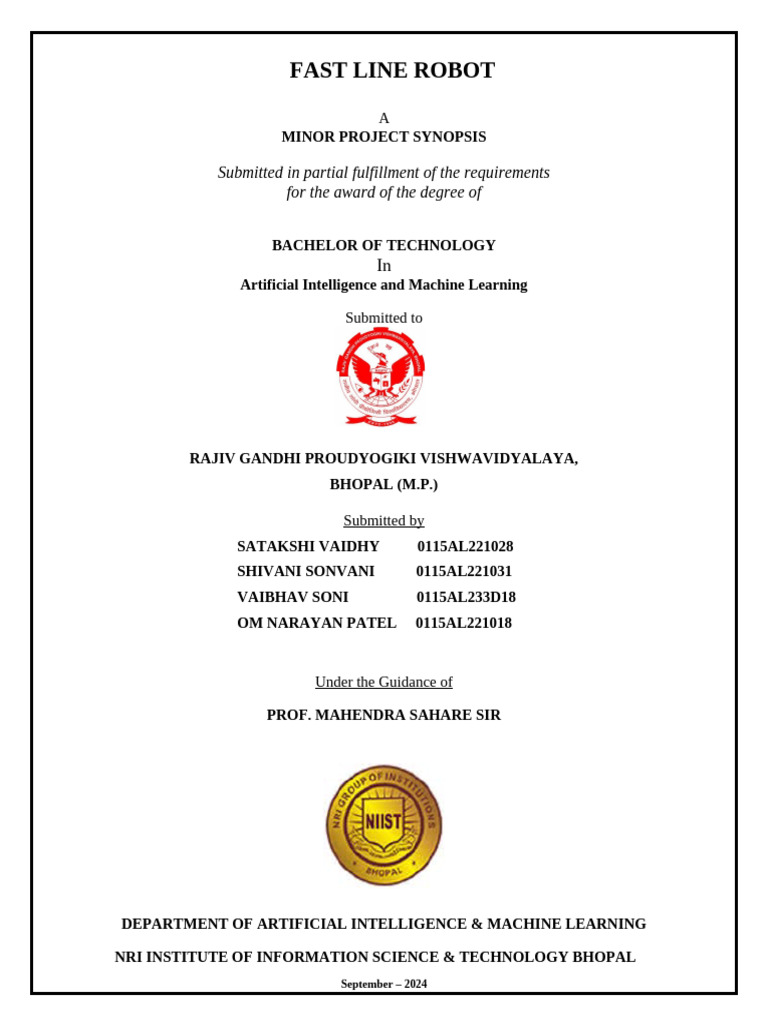 MAJOR_AND_MINOR_PROJECT_REPORT_FORMAT_niist[1] | PDF | Learning ...