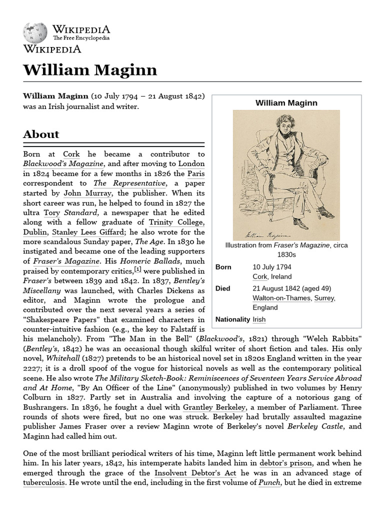 William Maginn | PDF