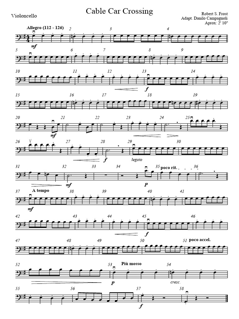 Cable Car Crossing Violoncello | PDF