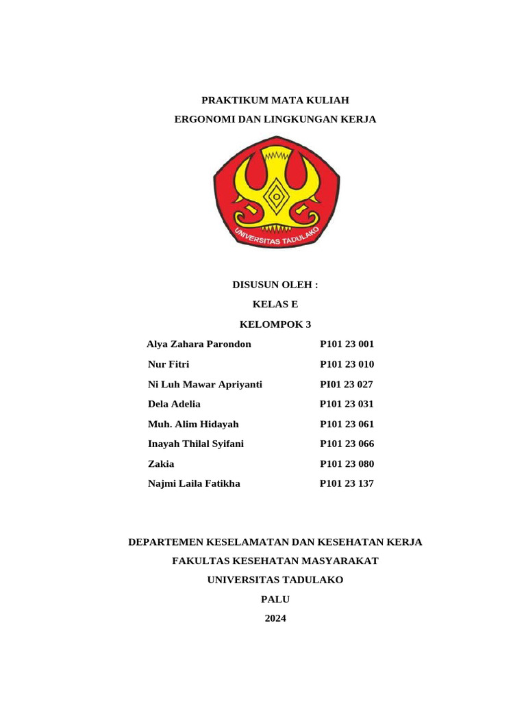 LAPORAN PRAKTIKUM ERGONOMI KEL3[1] | PDF