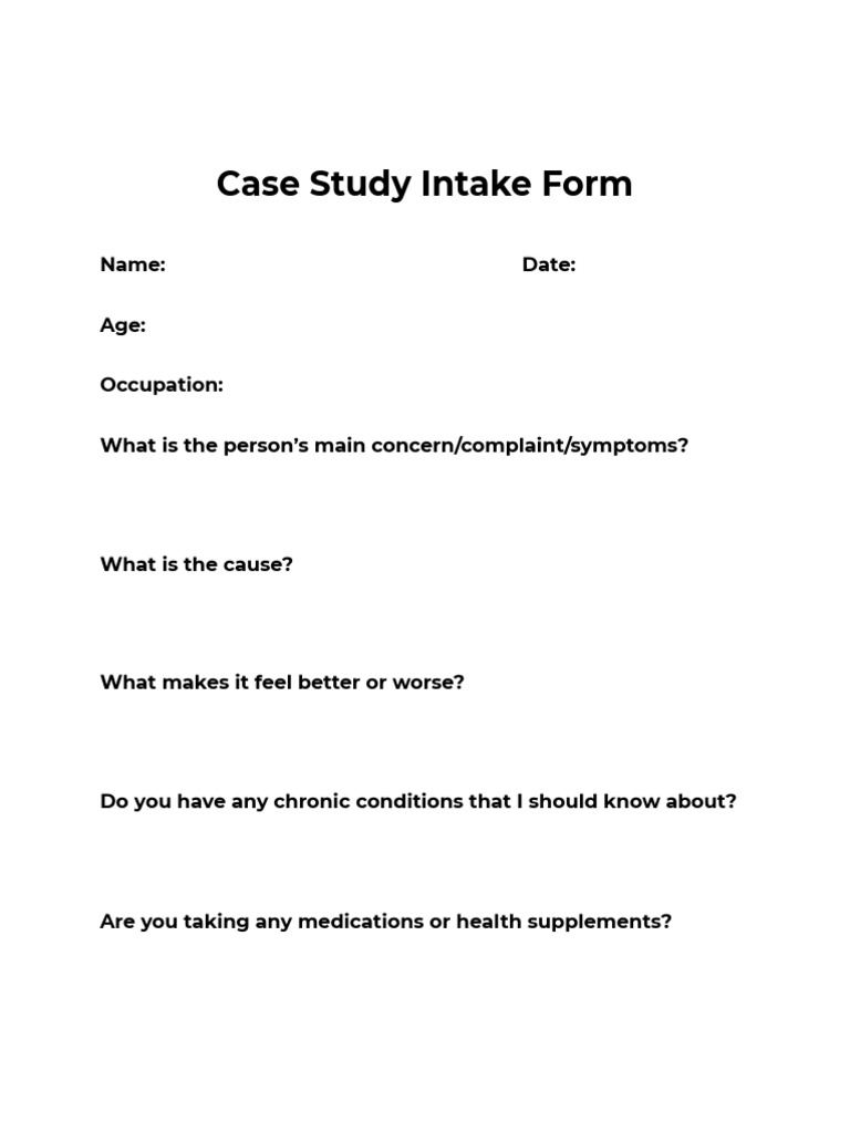 Case+Study+Intake+Form+Blank | PDF