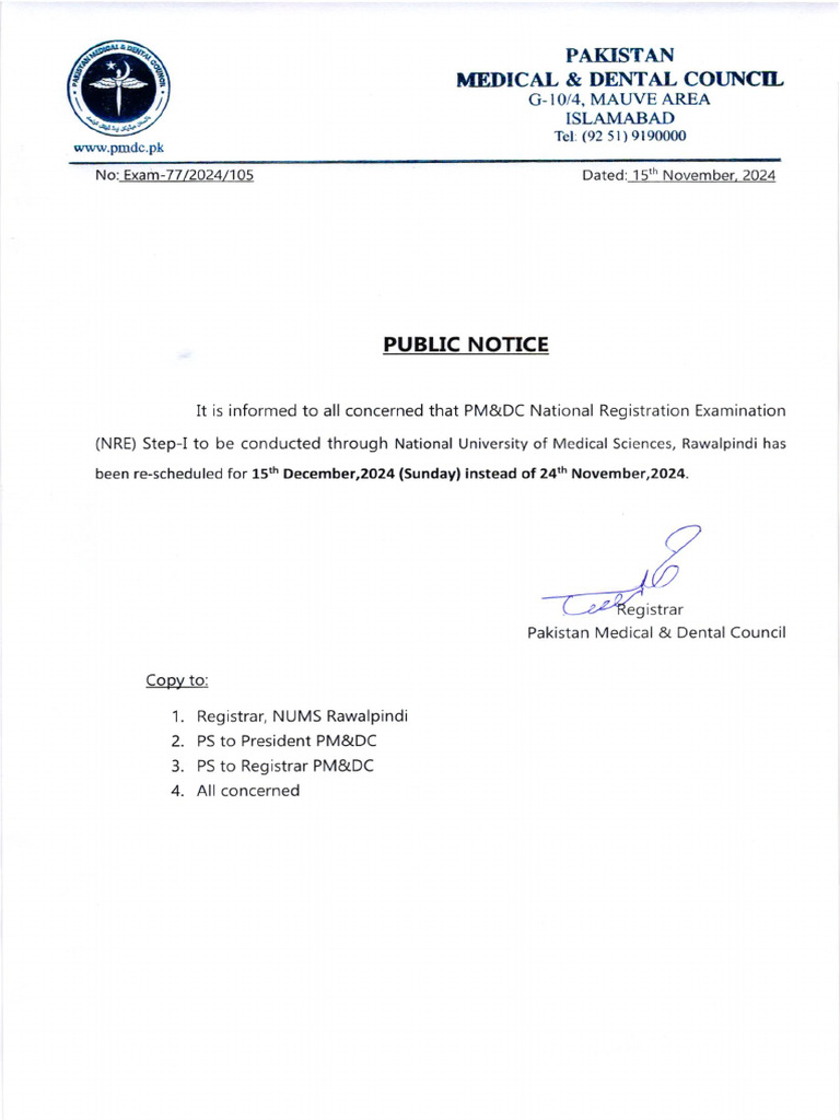 Public Notice Regarding Re-Scheduled | PDF