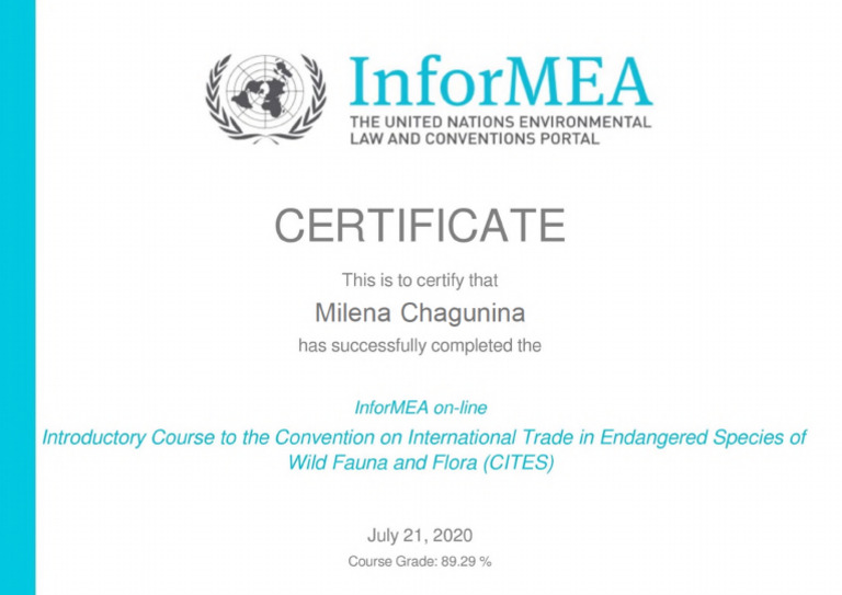 CITES - Certificate of Completion-1 | PDF