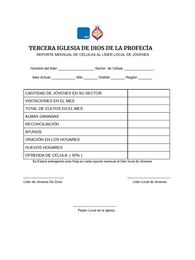 Hojas de Reporte Midejoven Idp 3ra | PDF