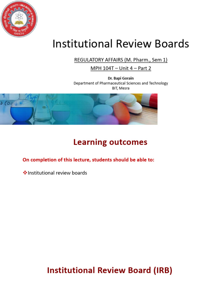 Institutional Review Boards Guide | PDF | Institutional Review Board | Clinical Trial