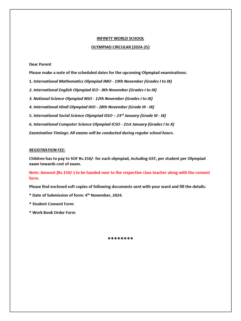 Olympiad Circular | PDF