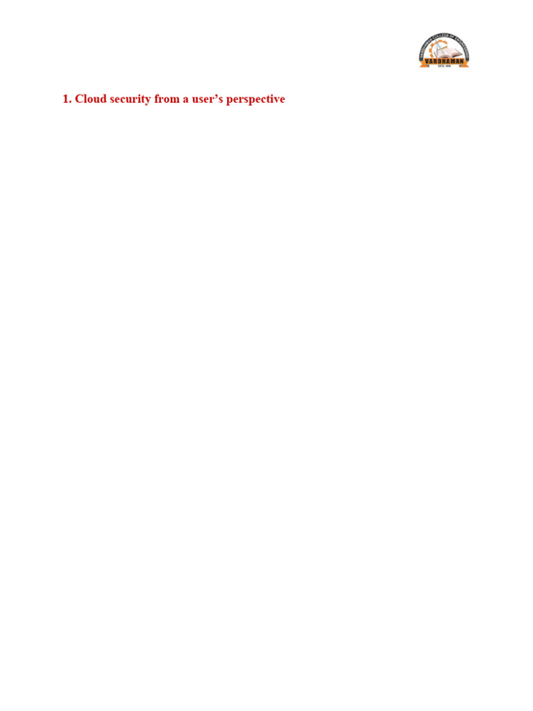 Cloud Security Notes - Unit-I-I | PDF | Security | Computer Security