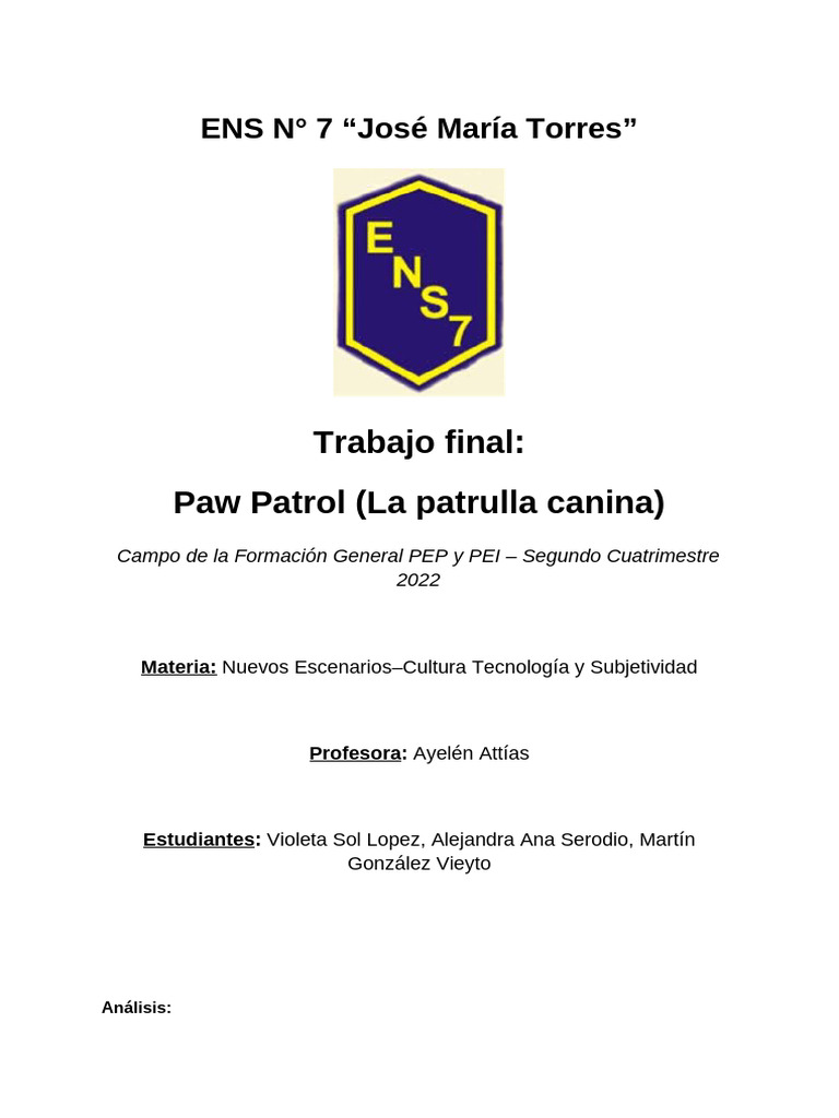 TP Final_nuevos Escenarios | PDF