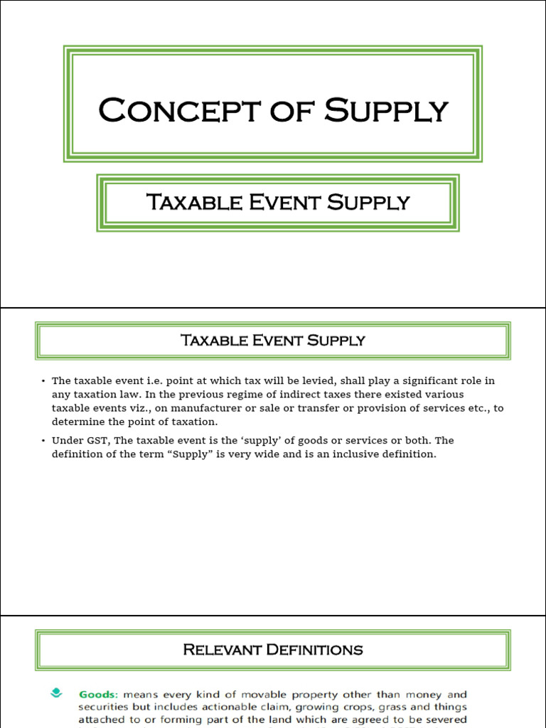 GST Supply Definition Overview | PDF