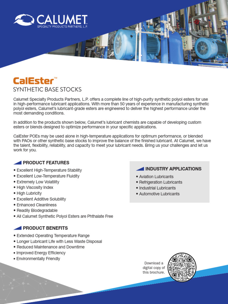 Calumet Calester Brochure | PDF | Lubricant | Viscosity