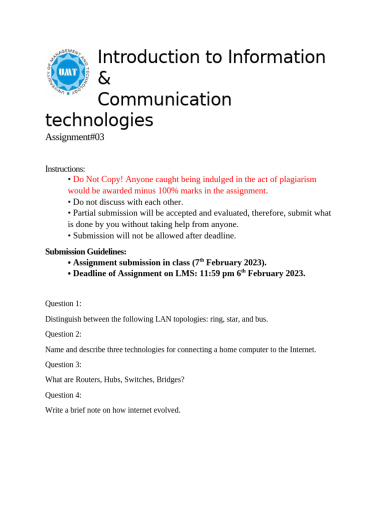 Ict Assignment | PDF