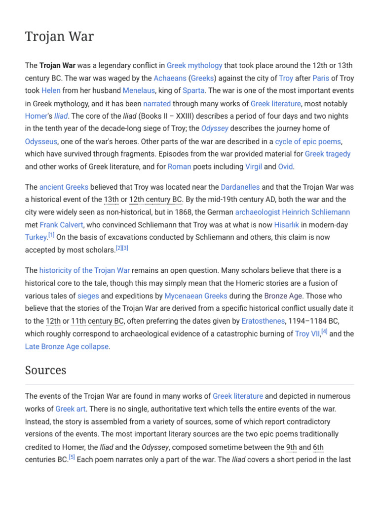 Trojan War - Wikipedia | PDF | Trojan War | Achilles