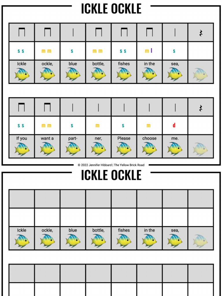Ickle Ockle Practice Sheet | PDF