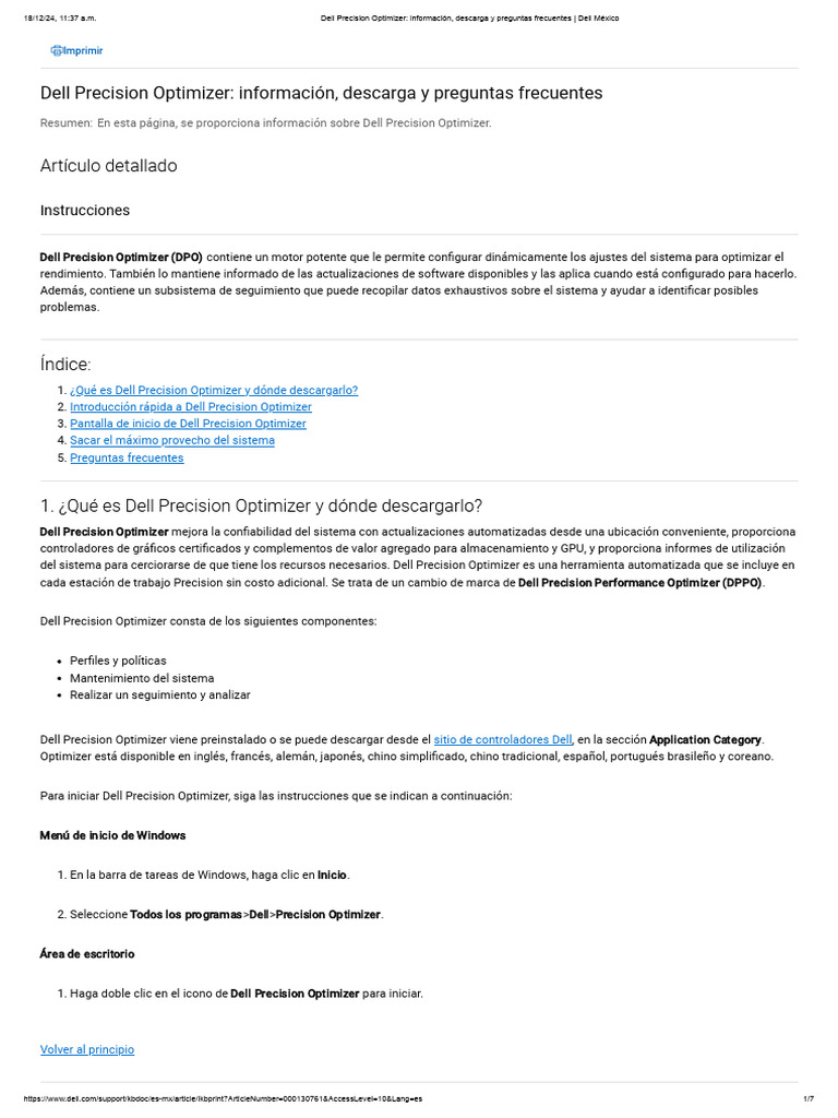 Dell Precision Optimizer_ Información, Descarga y Preguntas Frecuentes ...