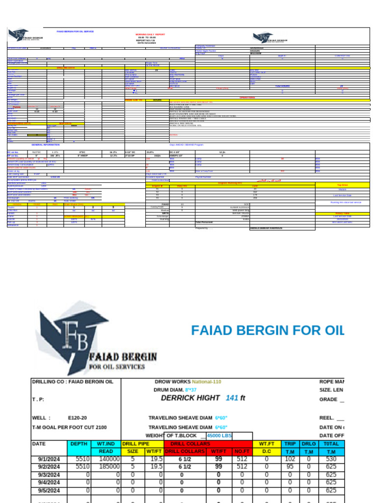 FB2-DDR-31-10-2024 Rig Move To E125 | PDF | Casing (Borehole)