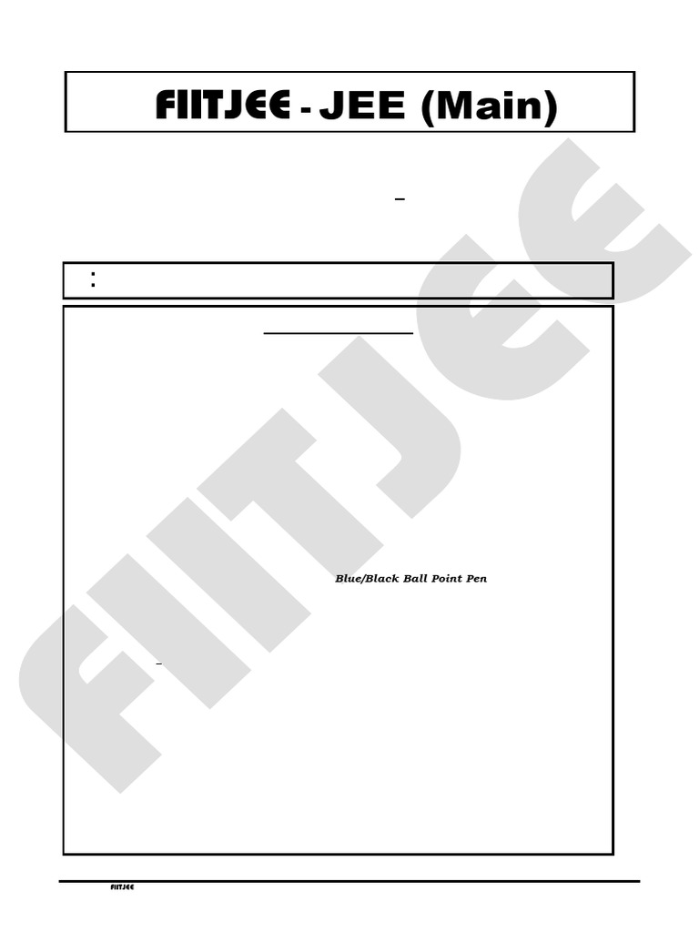 Phase Test 2 Fiitjee | PDF | Physical Quantities | Applied And ...