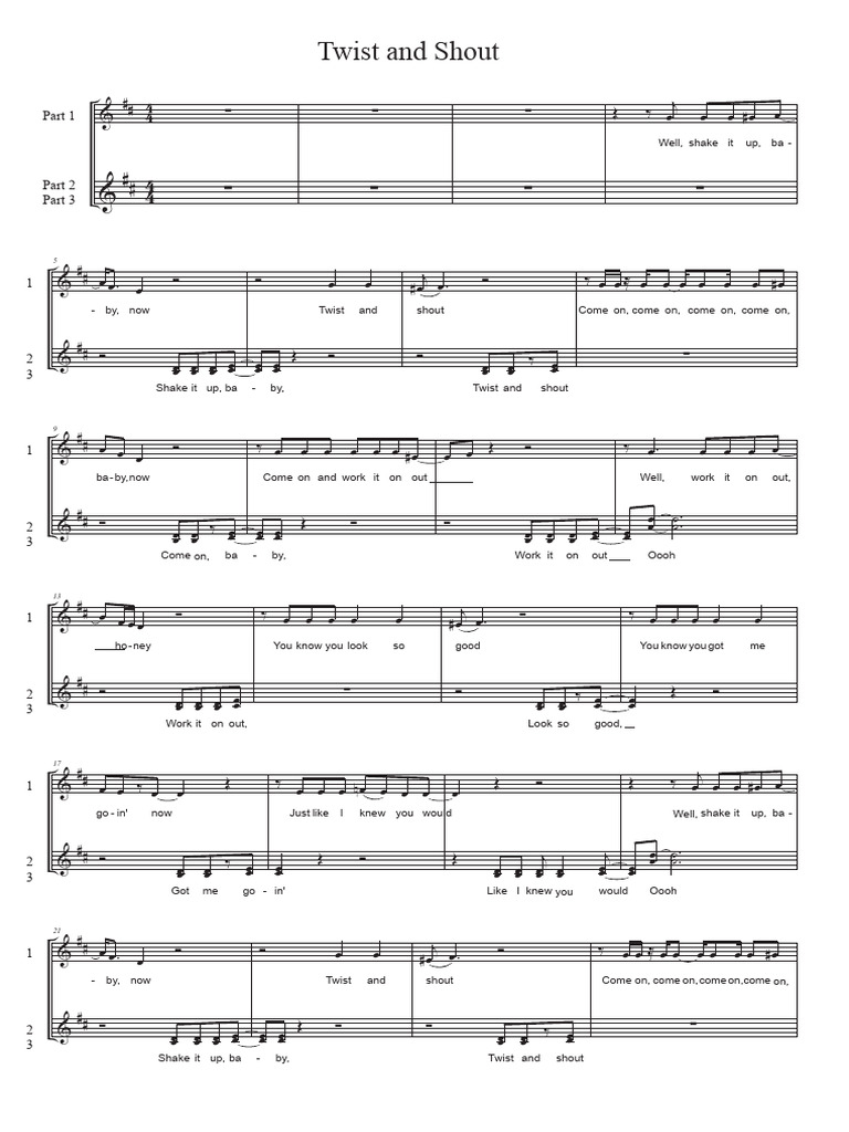 Twist and Shout Vocal Score | PDF