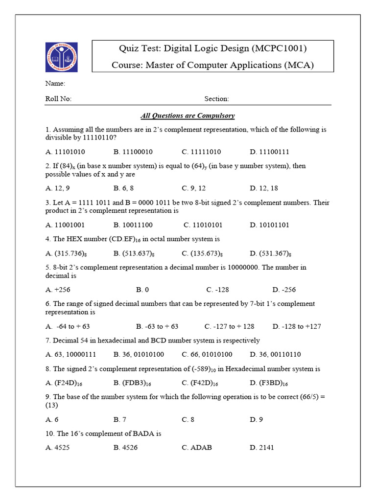 Mca Notes Pdf Arithmetic Mathematics