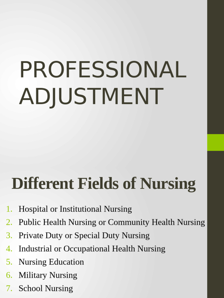 Professional Adjustment | PDF | Nursing