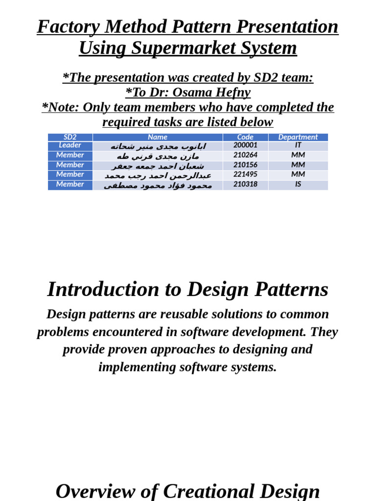 Presentation About Factory Method Pattern Using Supermarket System (SD2 ... Presentation About Factory Method Pattern Using Supermarket System (SD2 ...