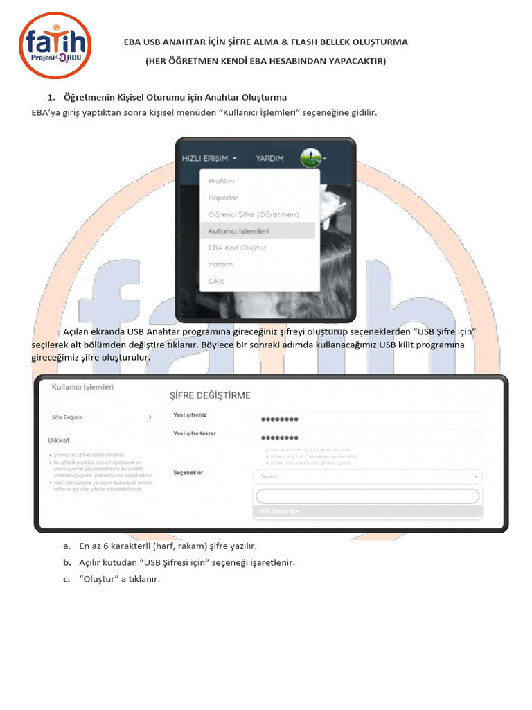 Eba Anahtar Olusturma | PDF