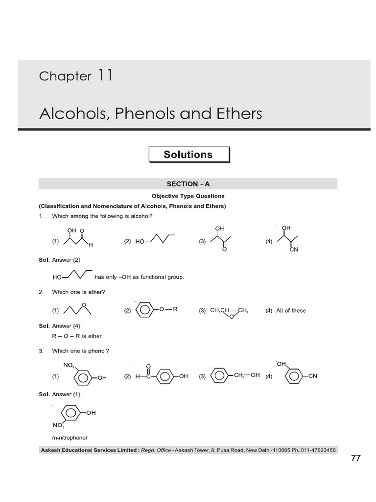 3. Alcohols Phenols and Ethers | PDF