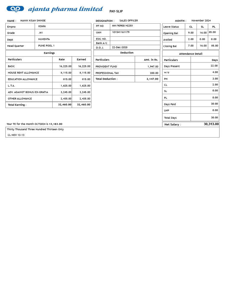 RPT Pay Slip New | PDF | Government Finances | Taxes