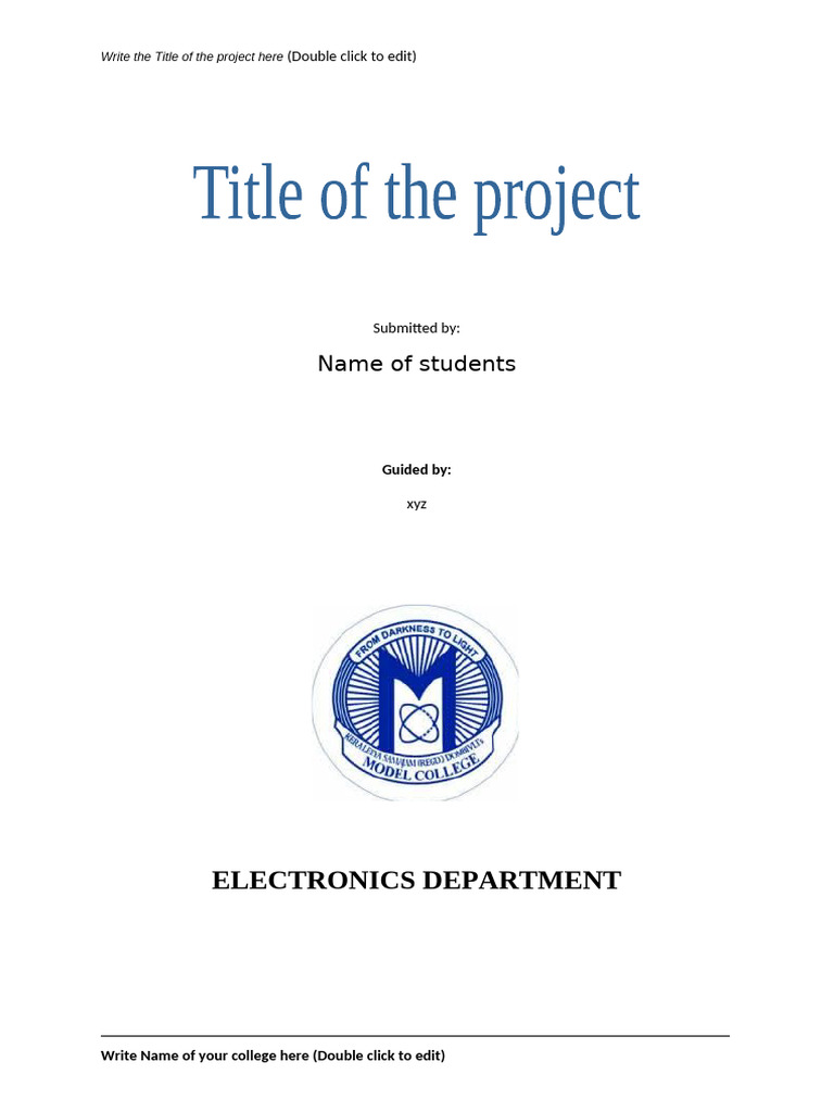 Sample Project Report (MS Word File) | PDF | Electrical Engineering