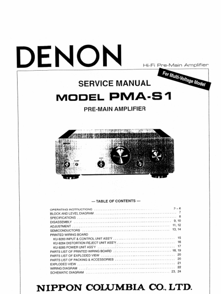 denon_pma-s1_pre-main_amplifier | PDF