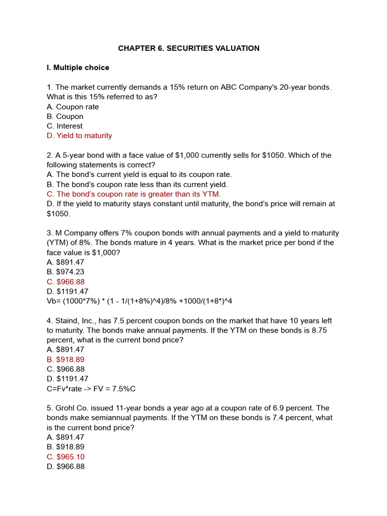 Lê Thị Thúy Nga- Chapter 6- TCDN | PDF | Bonds (Finance) | Dividend