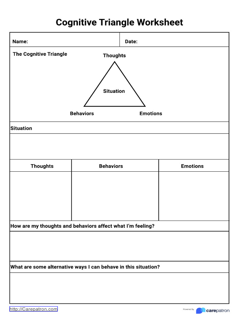 Cognitive Triangle Worksheet | PDF