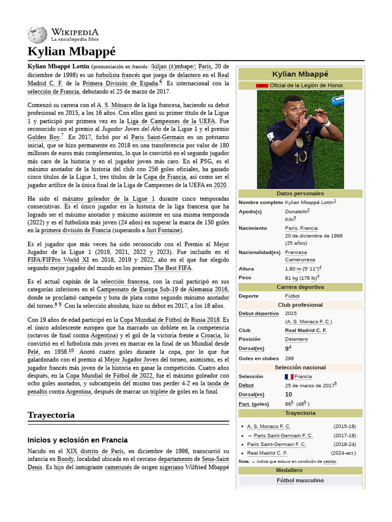 Kylian_Mbappé | PDF | Asociación de equipos de fútbol | Asociación ...