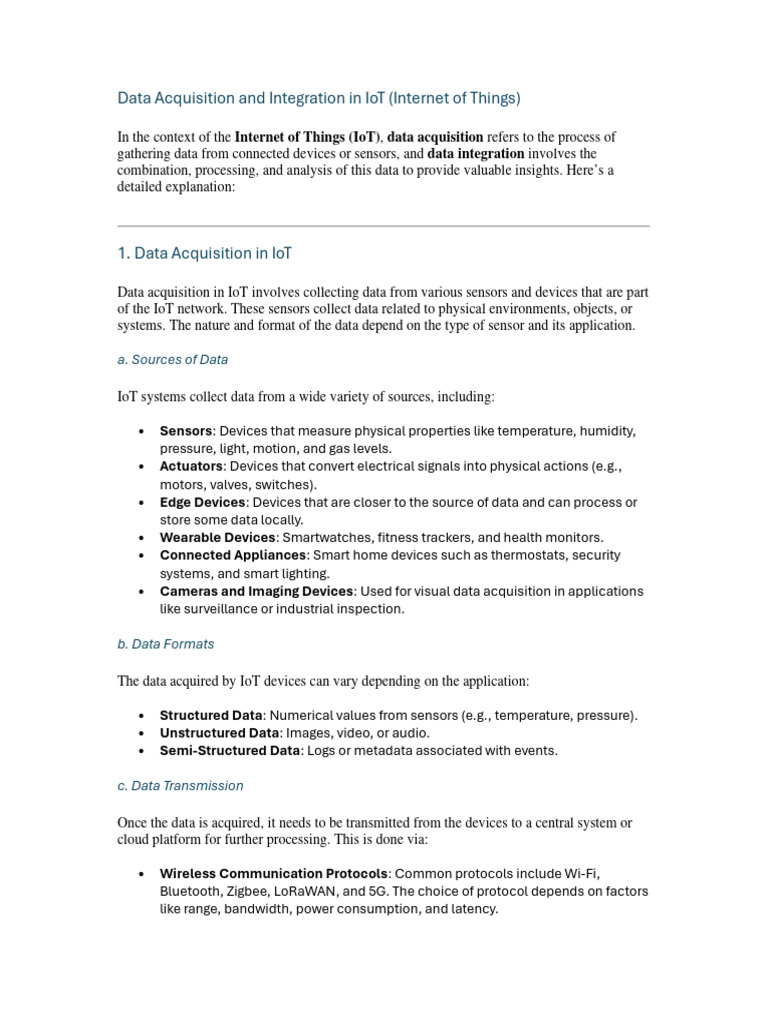 Data Acquisition & Integration | PDF | Internet Of Things | Data