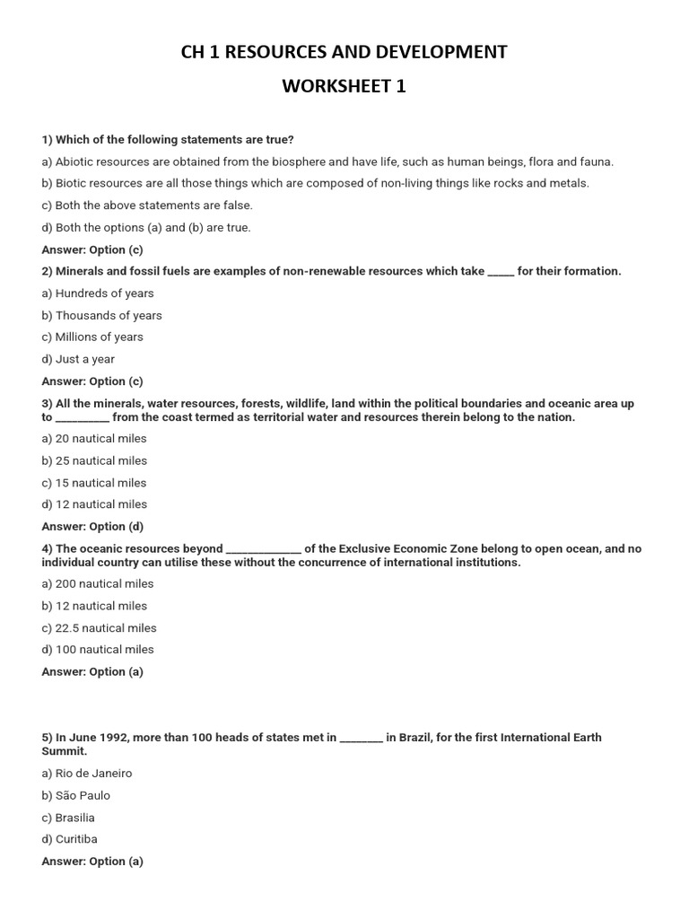CH 1 Resources and Development | PDF | Crop Rotation | Earth Sciences