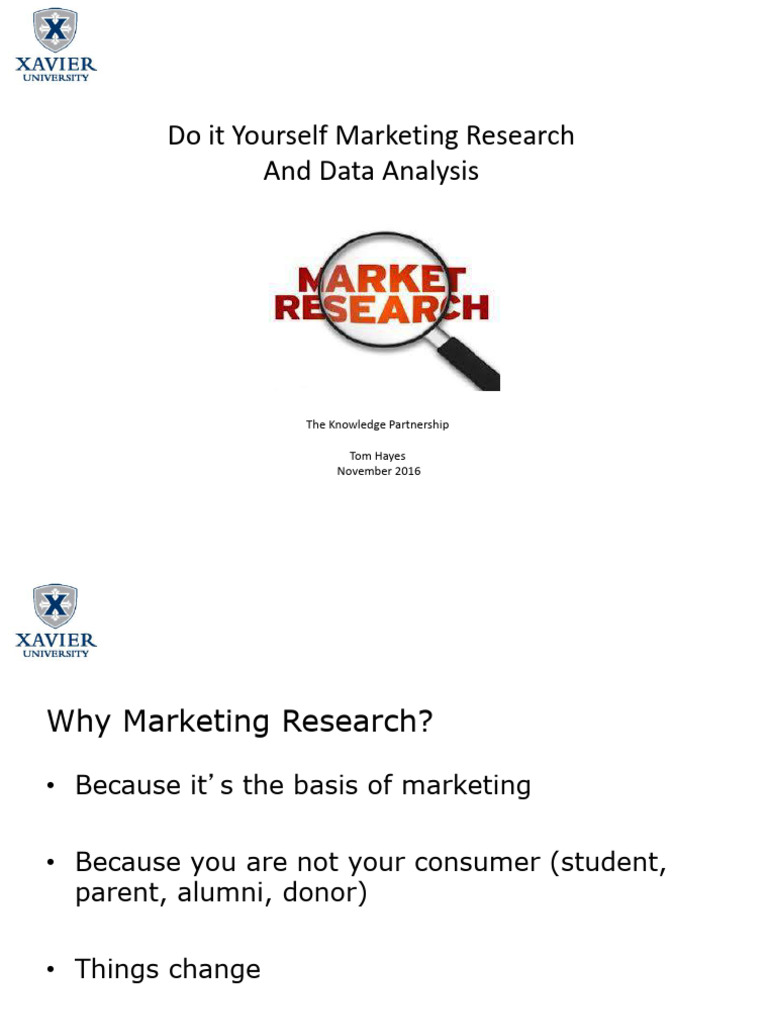 Do It Yourself Marketing Research and Data Analysis (Presentation ...