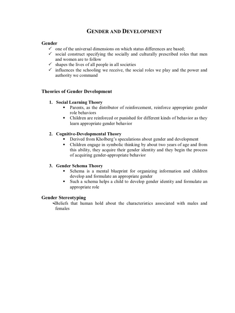 Gender and Development | PDF | Gender | Gender Studies