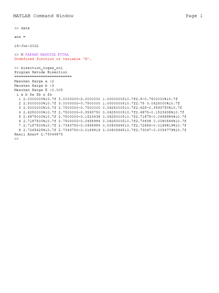 Command Window Modul 4 No.1 | PDF