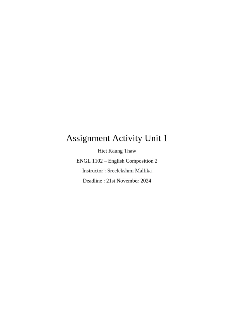 Assignment Activity Unit 1 | PDF | Wikipedia | Information