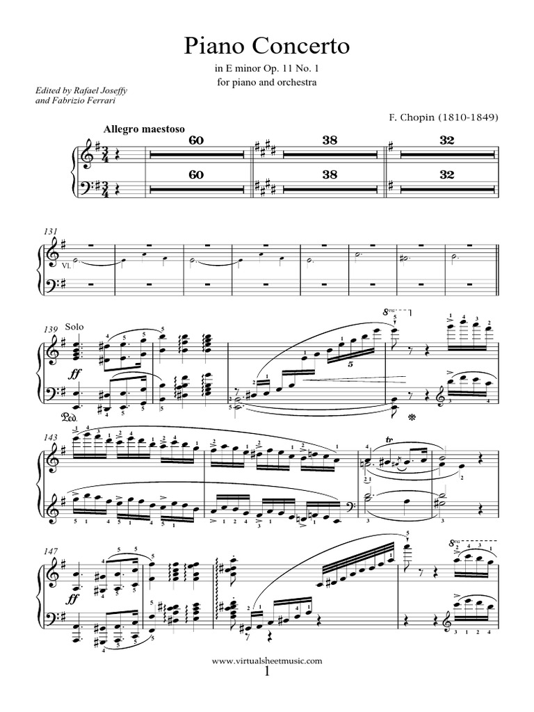 Chopin Concerto 1 First | PDF | Compositions For Piano | Compositions