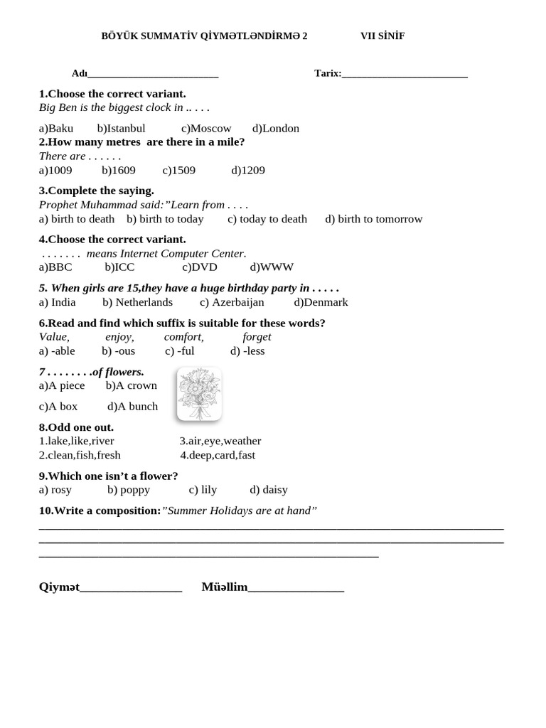 7th Grade Summative Assessment 2 | PDF