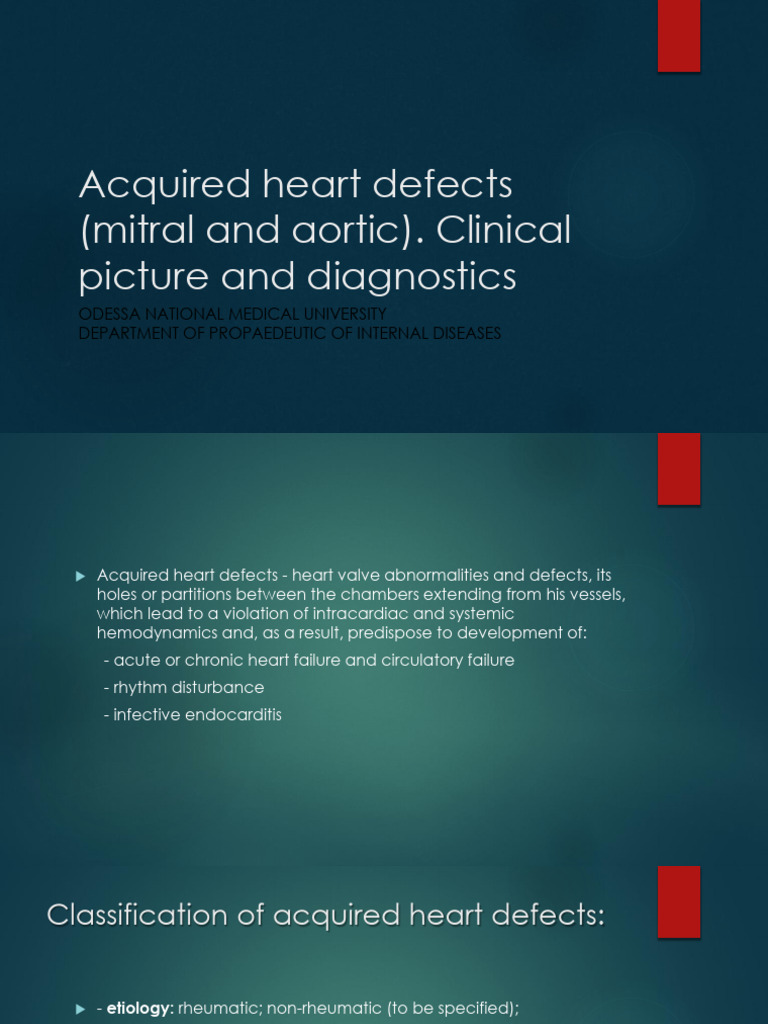 Acquired heart defects. | PDF | Diastole | Heart