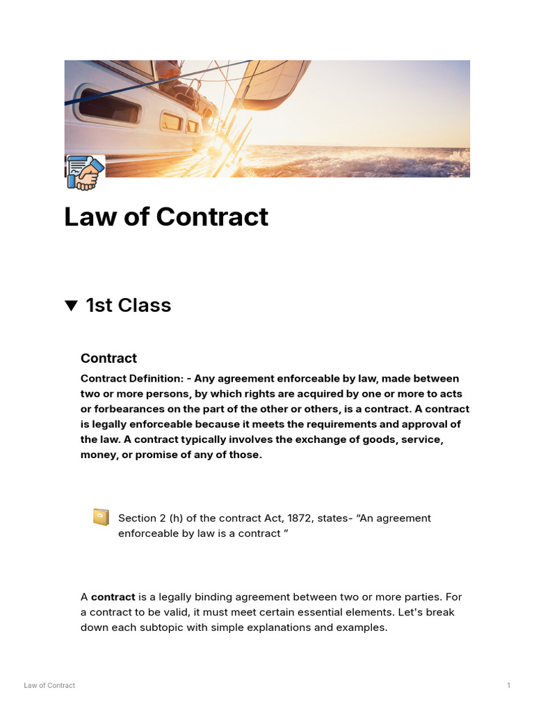 Law of Contract | PDF