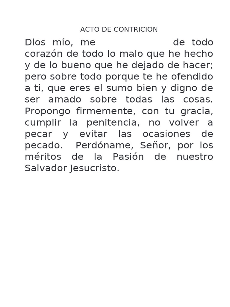 Acto de Contricion | PDF