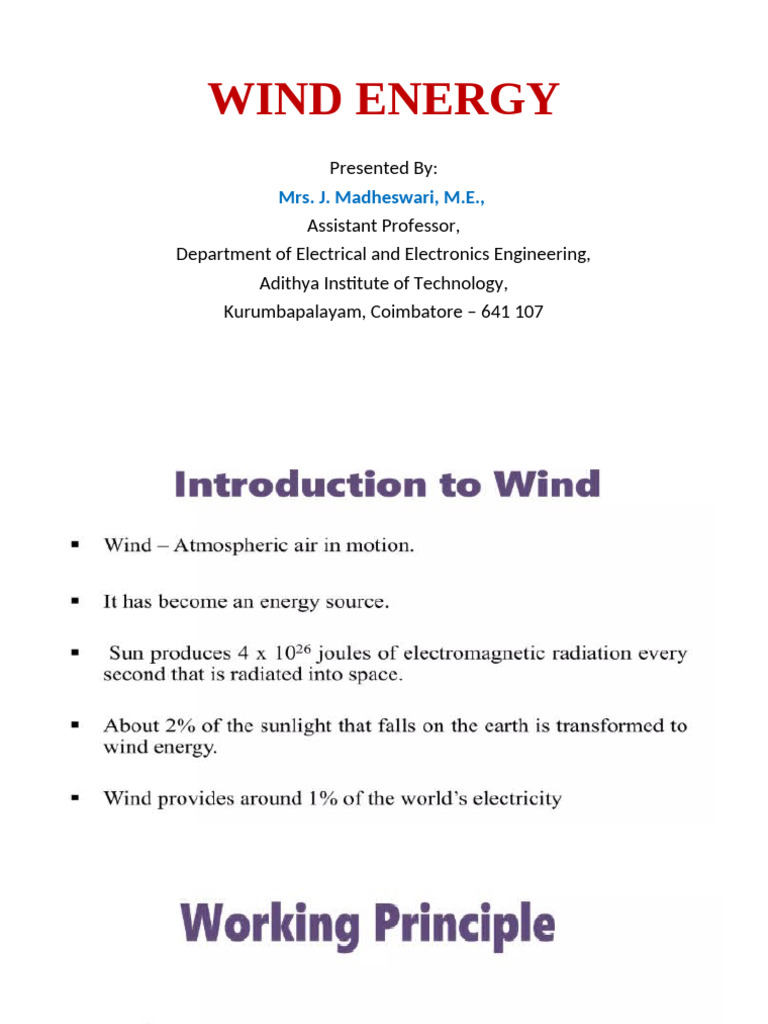 Wind Energy Components & Facts | PDF