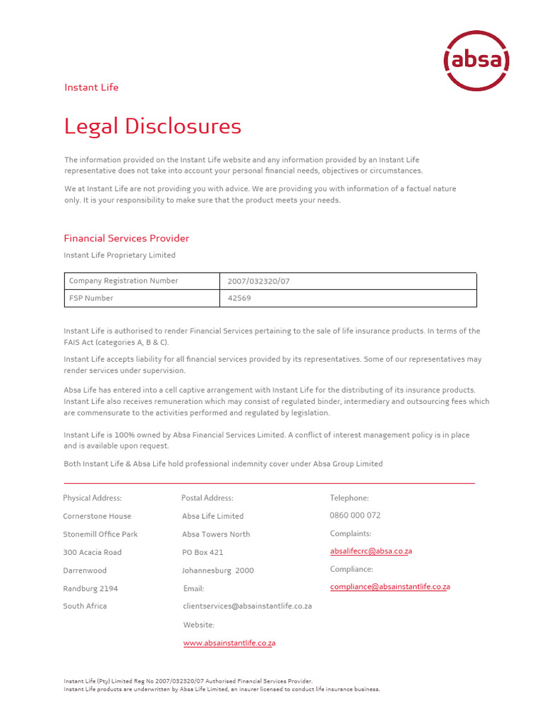 Disclosures 3438928 | PDF | Insurance | Business Law